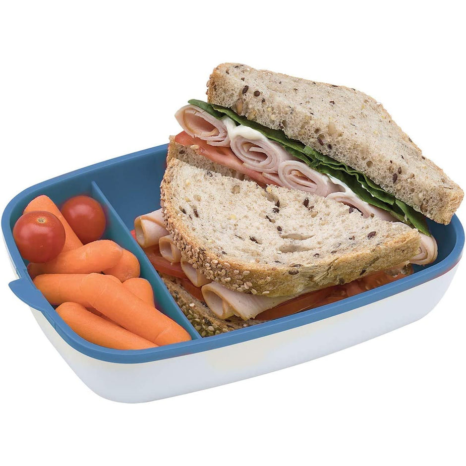 Contenedor sandwich & snack para llevar azul
